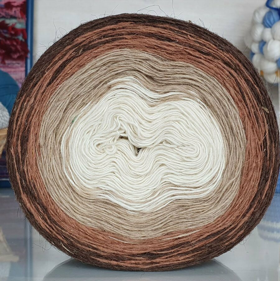 Пряжа Рассказовская ангорка колор 17-2 шок/беж/бел (2 мотка)