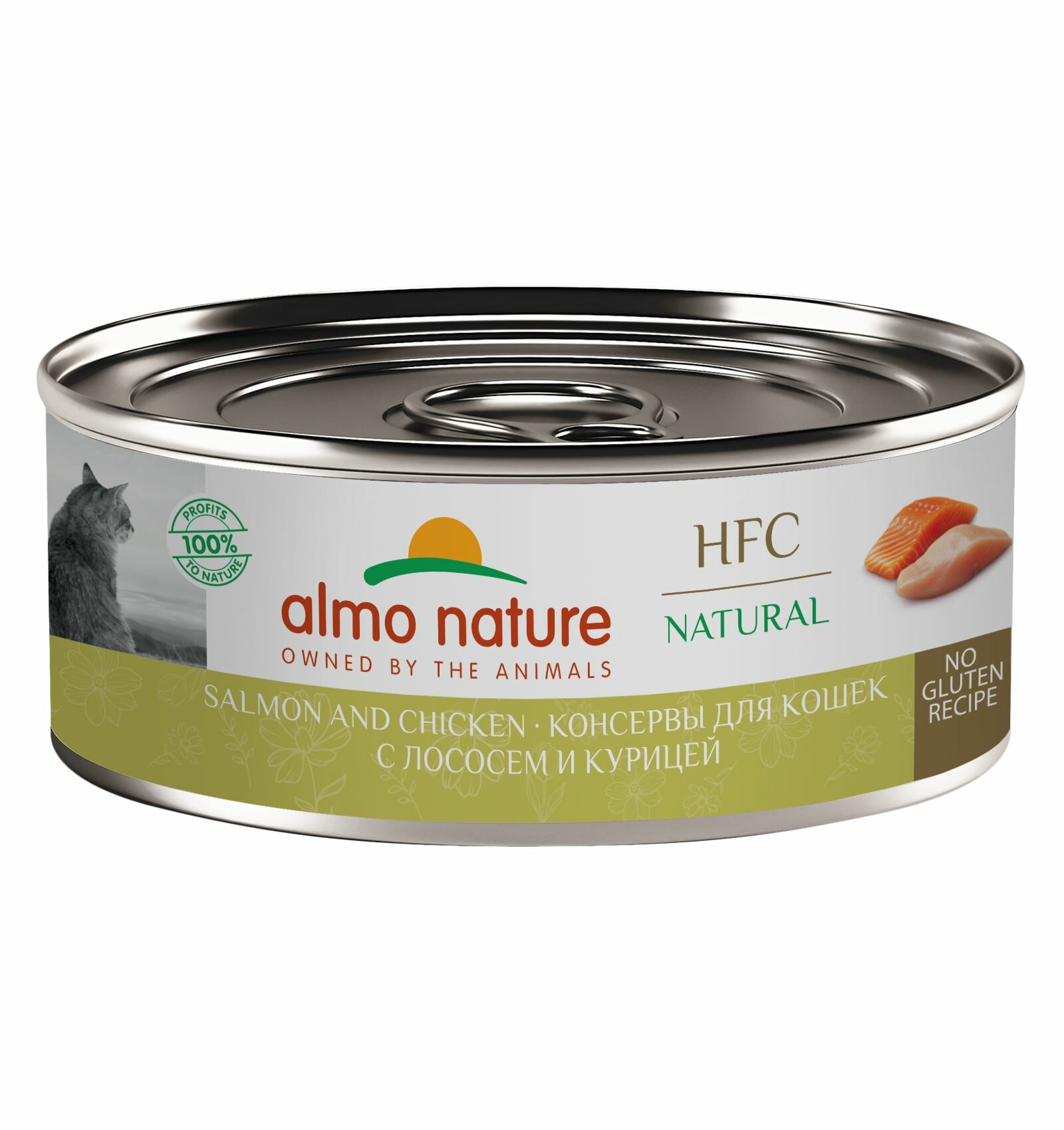 Almo Nature HFC Natural Salmon and Chicken Лосось и Курица для кошек и котят 12шт*100гр
