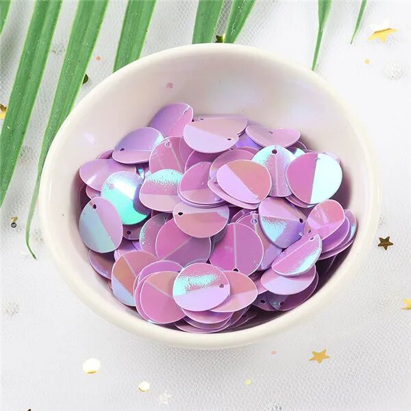 Пайетки сиреневые AB shallow violet 12 мм, 10 г