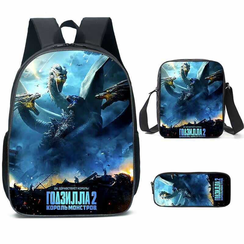 Новый продукт Amazon Godzilla Рюкзак Godzilla, школьная сумка для учащихся начальной и средней школы, сумка через плечо с мультяшным аниме, сумка-карандаш