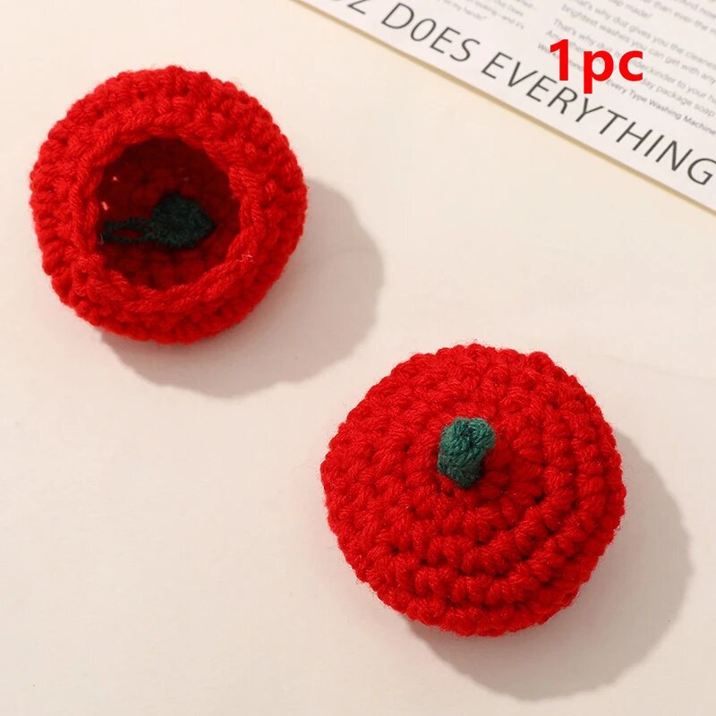 Мини вязаная шерстяная шапочка для кукол Красный, Red