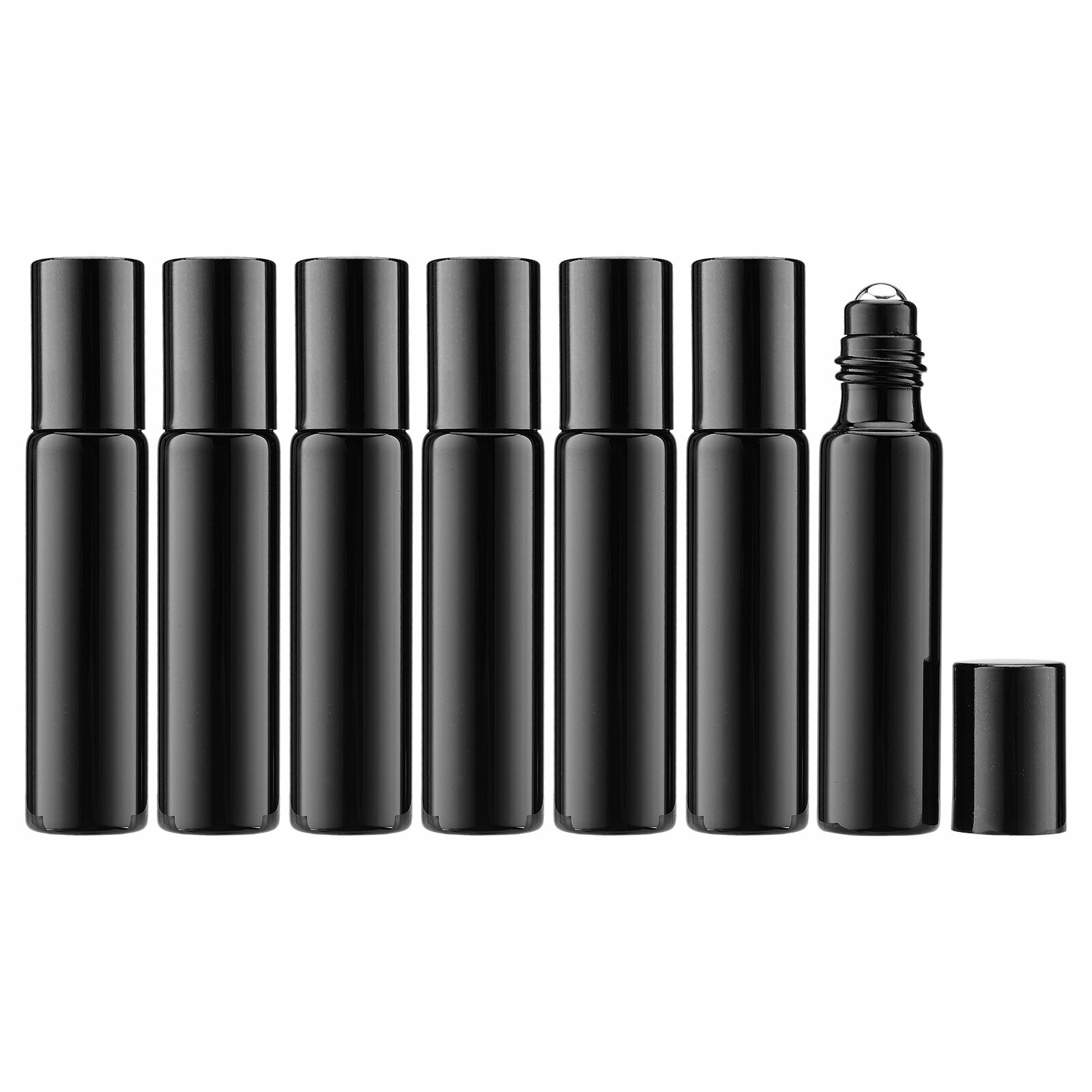 7 шт. Пополняемая парфюмерная бутылка стекла из стекла эфирного масла бутылки портативный легкий пустой рулон на бутылке для перемещения 10 мл черного