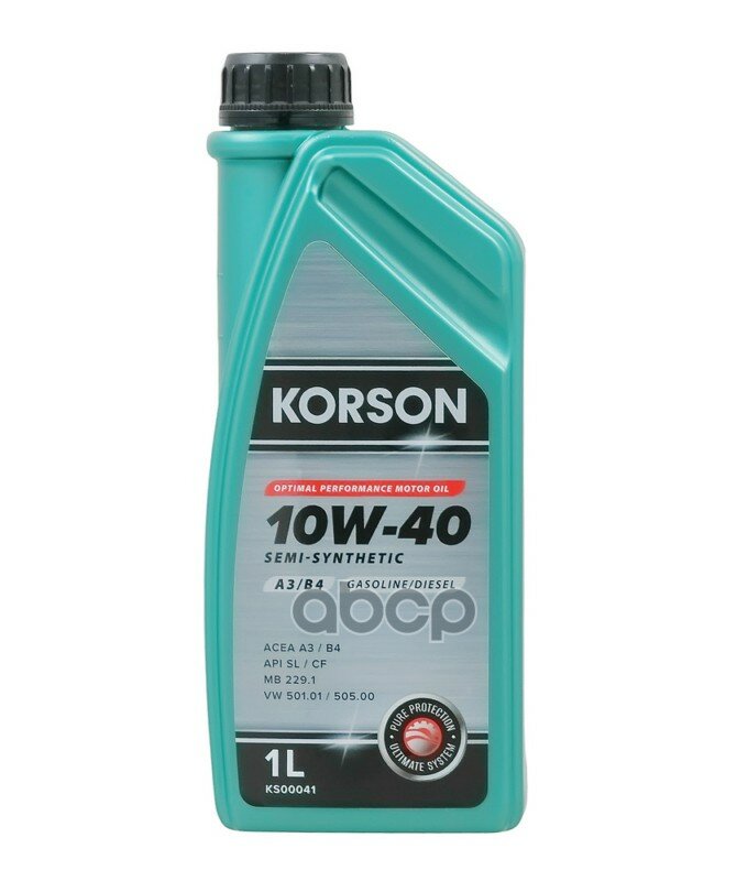 Korson 10W 40 SEMI-SYNTHETIC A3/B4 1л (полусинт. мотор. масло)