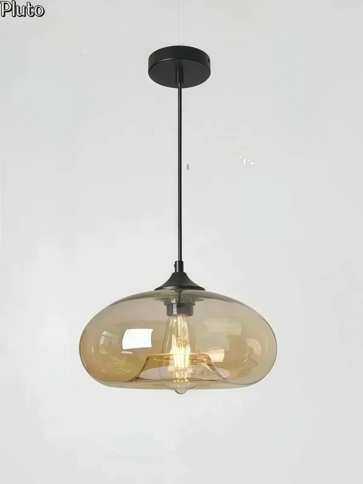 Люстра Clear Lighting LED/E27, стекло, регулировка по высоте，янтарный