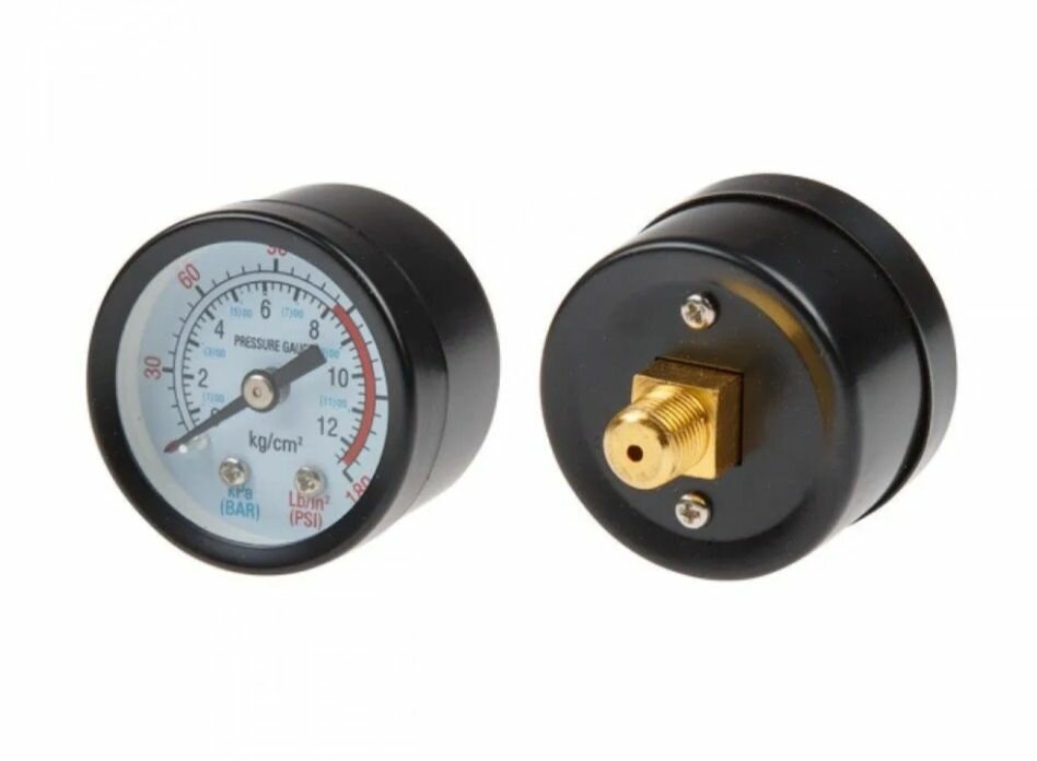 Манометр 12Bar для компрессора (металлический корпус, Резьба - 1/4")