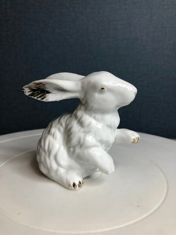 Статуэтка винтажная Orben, Knabe &Co Германия "кролик", 8*8см, фарфор, позолота