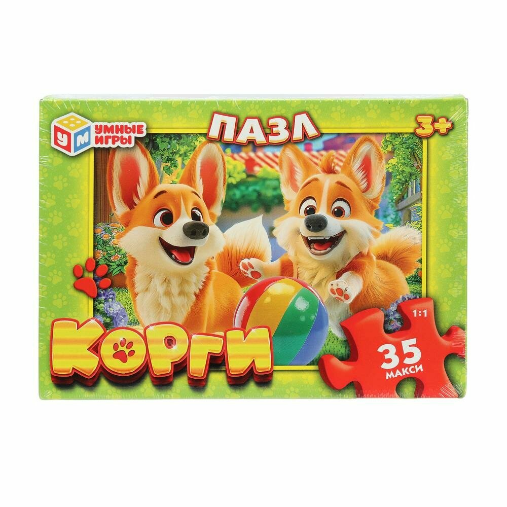 Макси-пазлы, 35 деталей "Корги" УМка 4630395007757