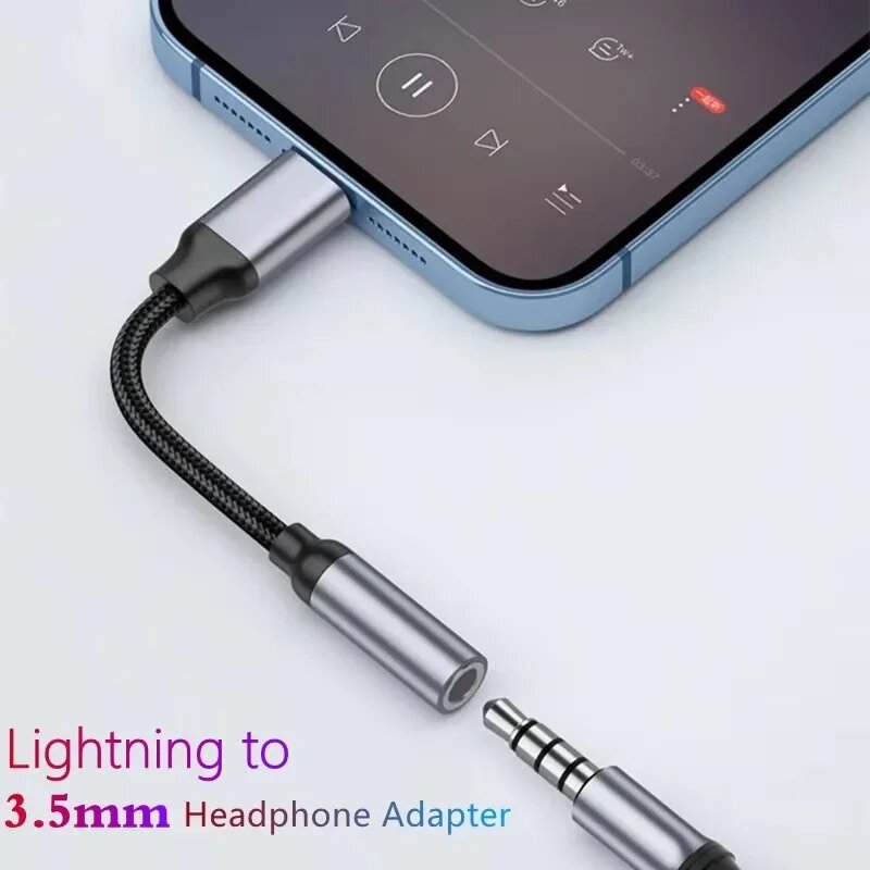 Адаптер Lightning 3.5 мм черный