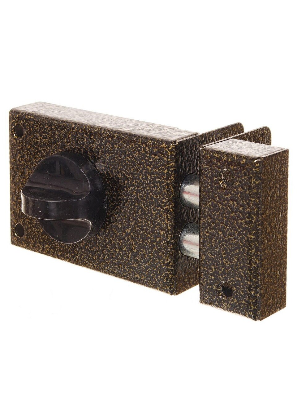 Замок накладной дверной Омега ЗН1 2Р бронза, металлический, Россия, надежный