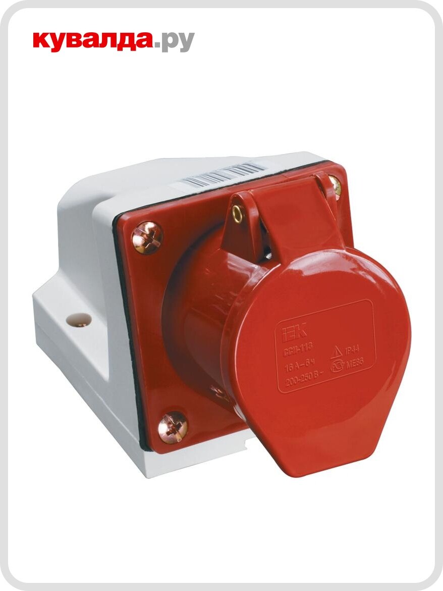 Розетка IEK ССИ-114 оп 16а 380в 3p pе ip44