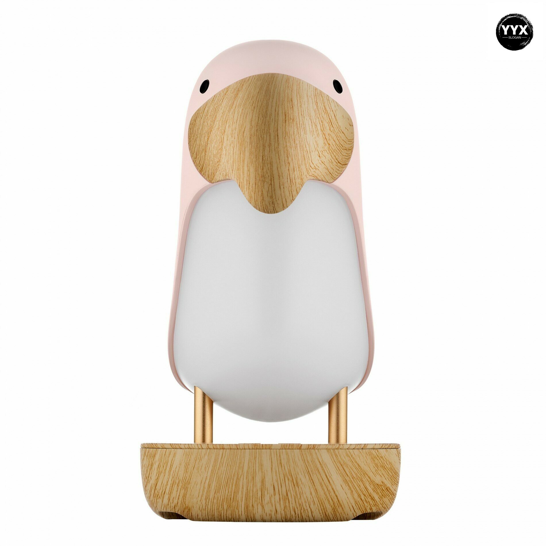Ночник детский интерьерный Roxy-Kids Toucan, USB Type-C, с аккумулятором, розовый
