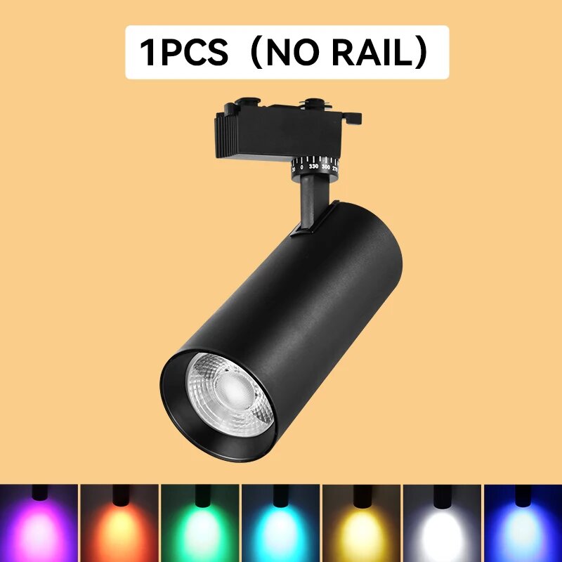 Трековый светильник RGB цветной точечный светодиодный потолочный сценический светильник направляющая лампа 220 В 20 Вт атмосфервечерние для бара танцевальной комнаты KTV ночного клуба Black 1pcs
