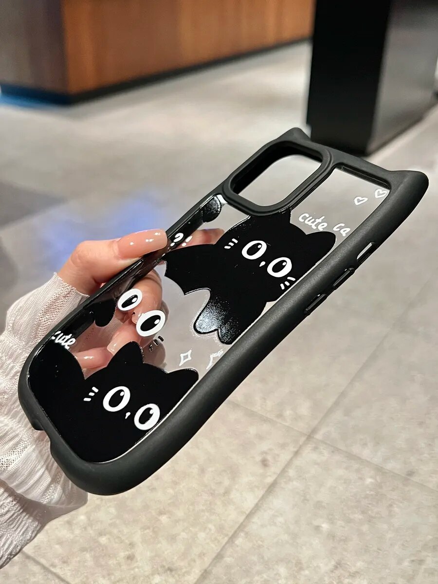 Чехол О'Кейси, для iPhone 11, с принтом, прозрачный, черный/белый — фото 1