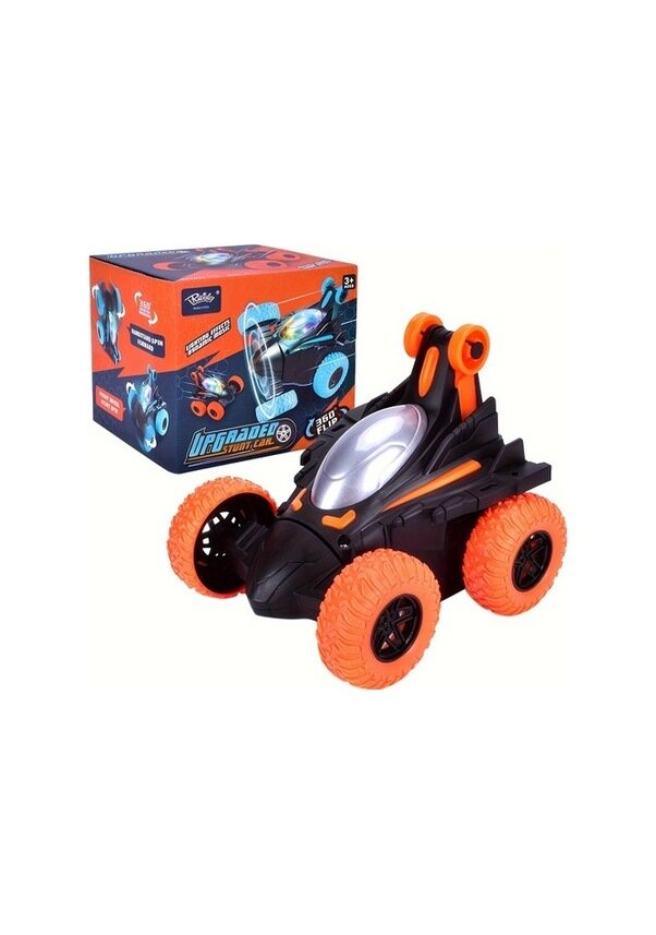 Электрический самосвал с поворотом на 360 градусов, светом и музыкой, оранжевый