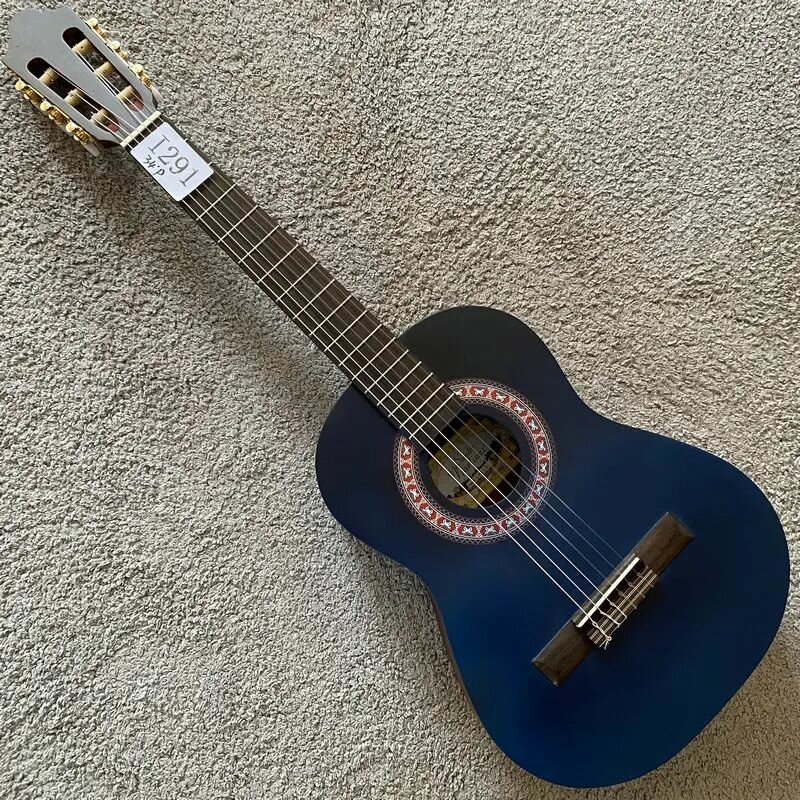 Детская классическая гитара 34" Santos Martinez, мини-формат, синяя, 17 ладов, Тайвань, в наличии