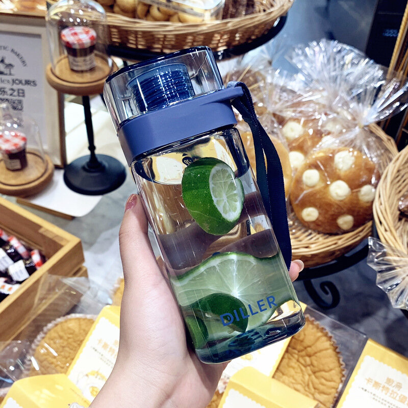 Новая простая матовая квадратная пластиковая кружка, портативная унисекс кружка для студентов, креативная модная спортивная фитнес-кружка для воды