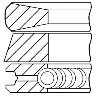 Кольца поршневые GOETZE 08-102900-00 Opel Astra, Omega, Vectra 2.0Dti V16 Mot. х20Dth 97->dm. 84.00 STD 2.5-1.75-3 на 1 поршень