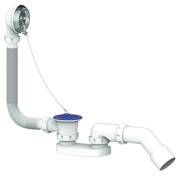 Обвязка на ванну 1 1/2*40 с вып. и переливом (50 см) плоский с отводом 40*40/50 S11 UNICORN