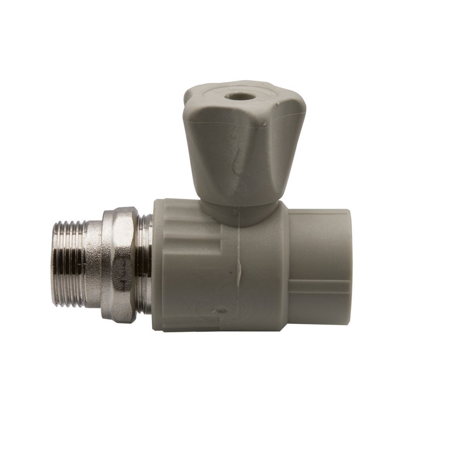 Кран американка шар 25-3/4' прямой EVER® plast серый (Россия)