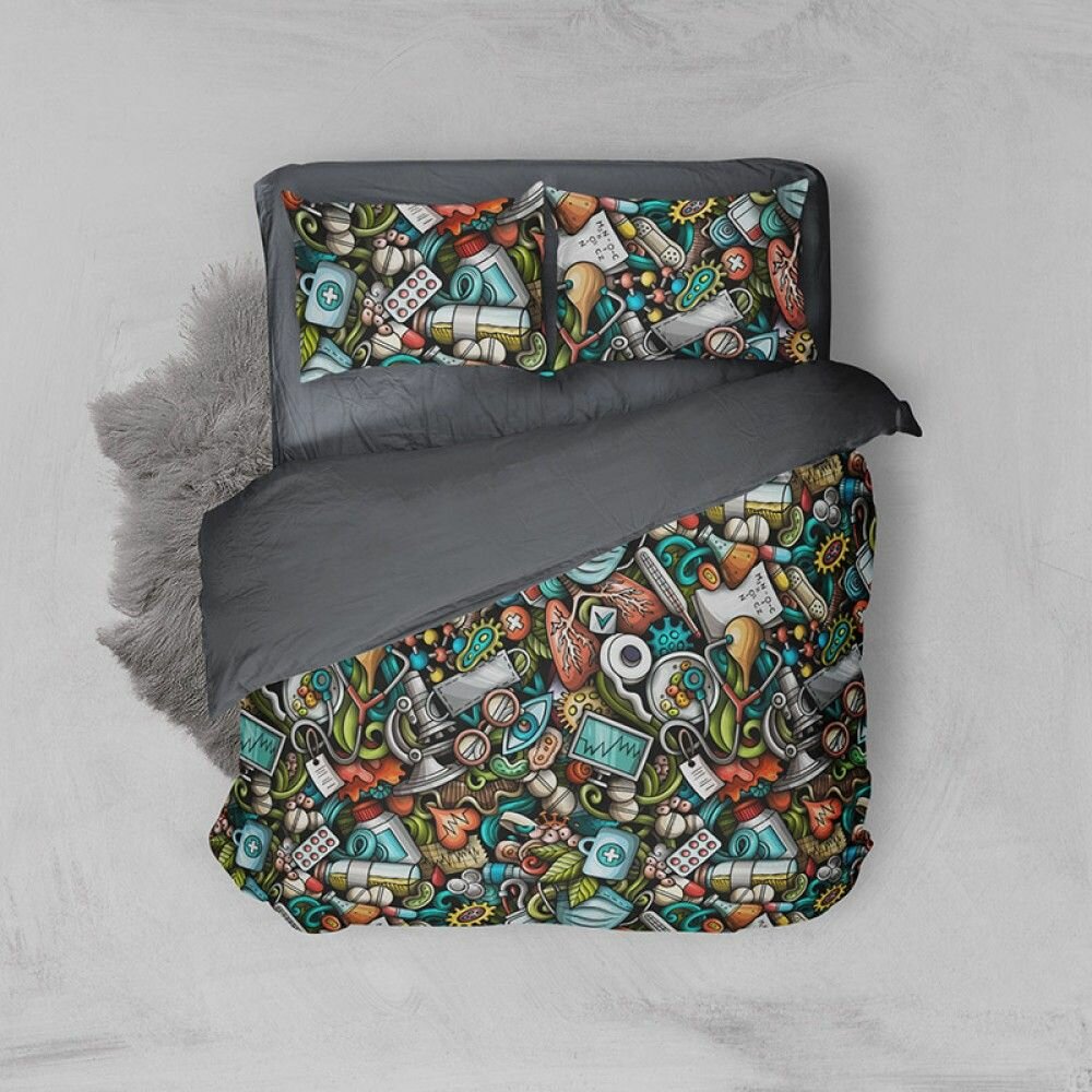 Арт комплект постельного белья Мистер Доктор, Евро, 50/70