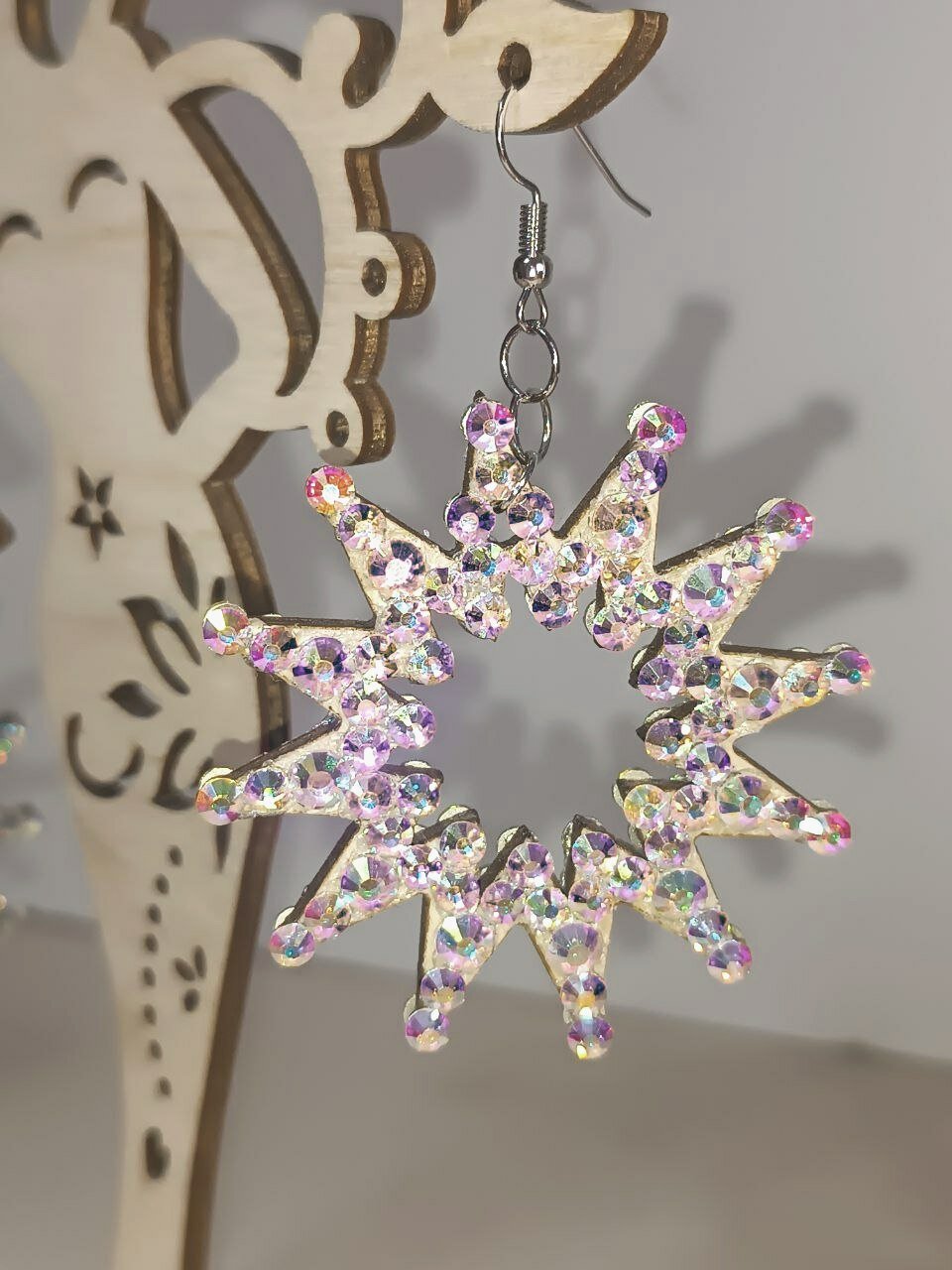 Серьги двусторонние, кристаллы Preciosa