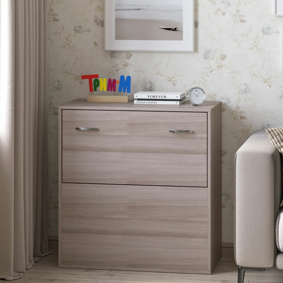 Тумба для белья с откидной дверкой 12004 (цвет: ясень шимо светлый)