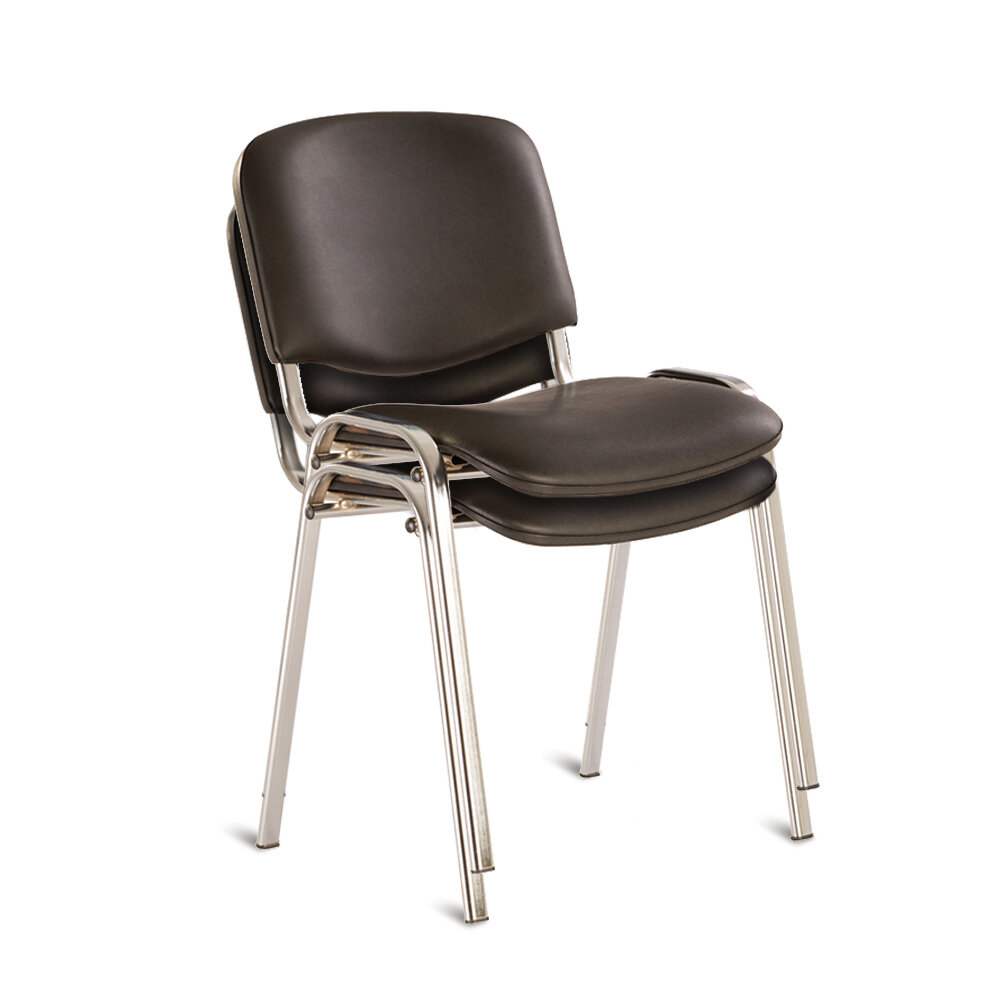 Стул офисный изо ISO chrome Иск кожа (2 шт), V4 черный