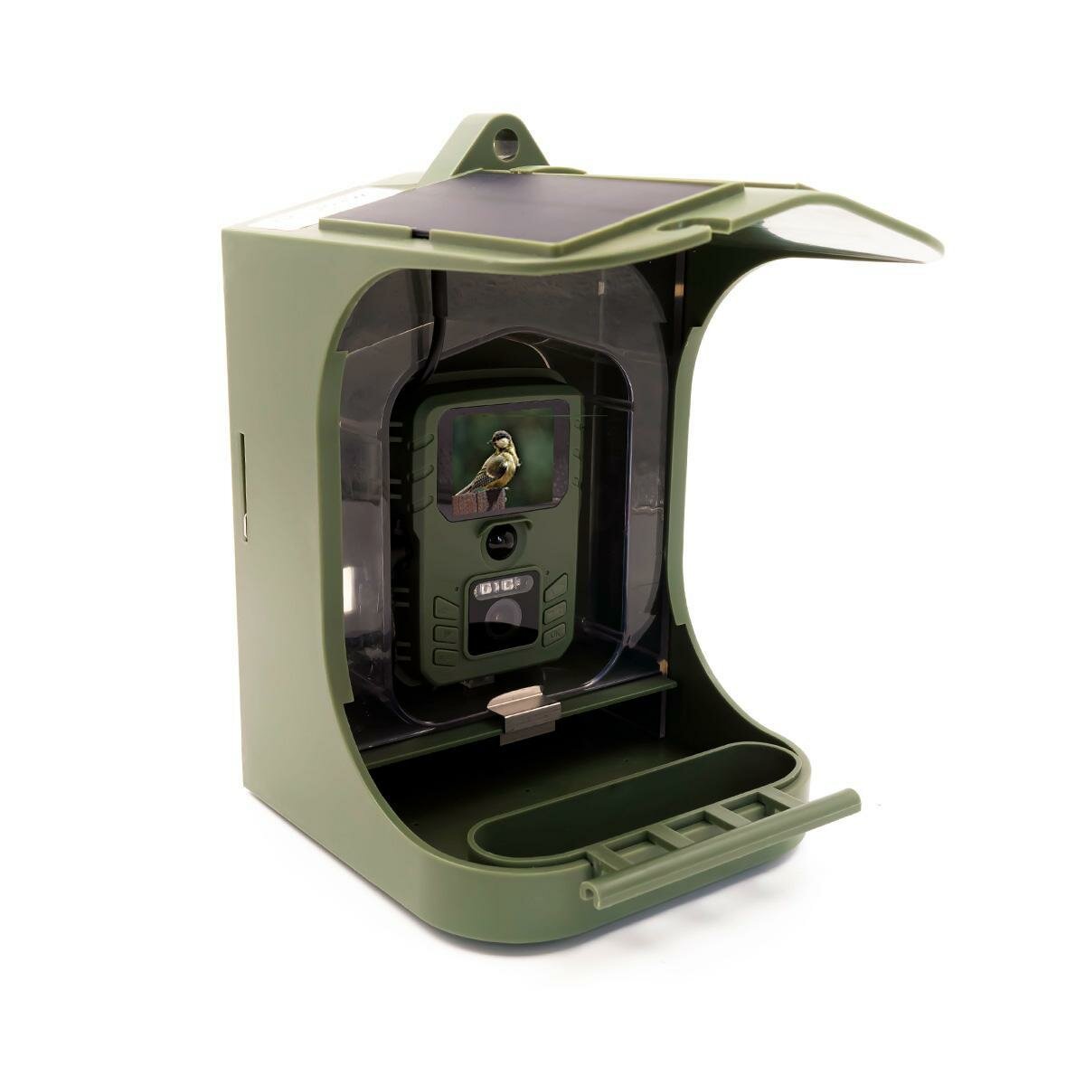 Уличная Wi-Fi FullHD фотоловушка 5Мп Филин - HC-303W-5мп (W5302RU) с кормушкой для птиц. Камера для наблюдения за птицами. Солнечная зарядка и литиев