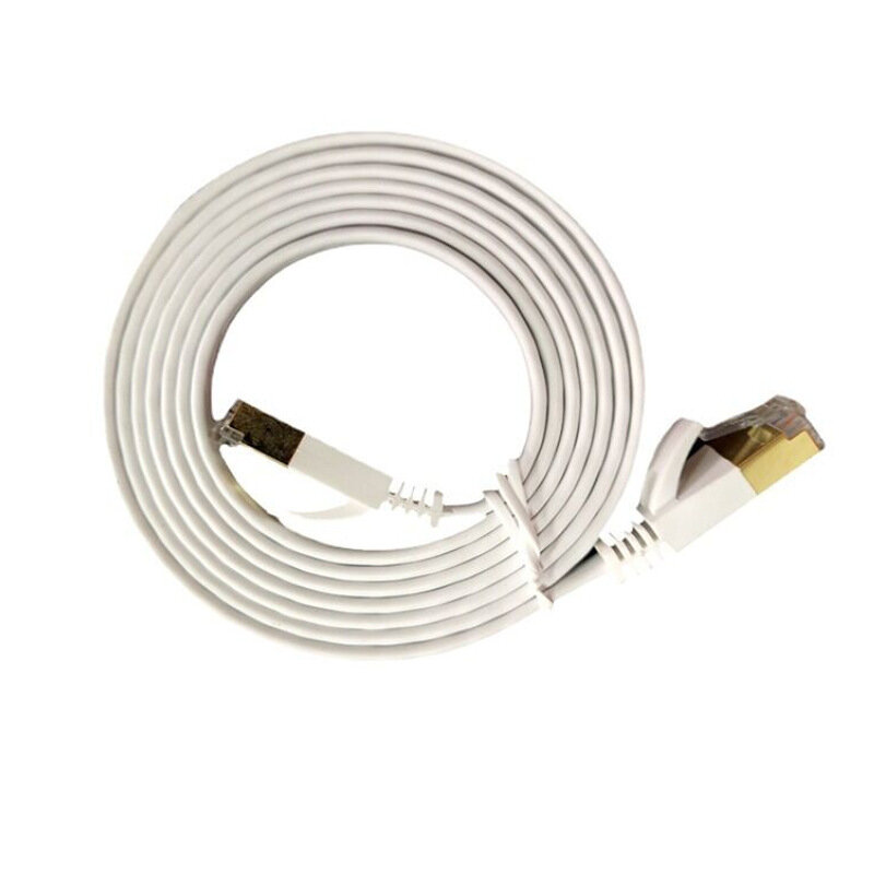 Сетевой кабель, cat7, плоский, 10G, 0.5 м, белый