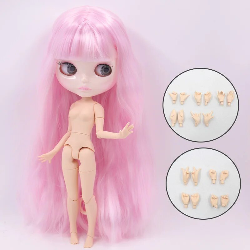 Blyth кукла 1/6, розовый, carved lips glossy