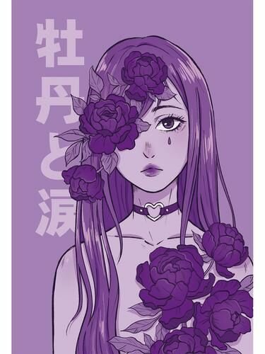 Скетчбук Точкабук Аниме. Девушка в пионах (блок в точку), (Проф-Пресс, 2023), 7Б, c.96