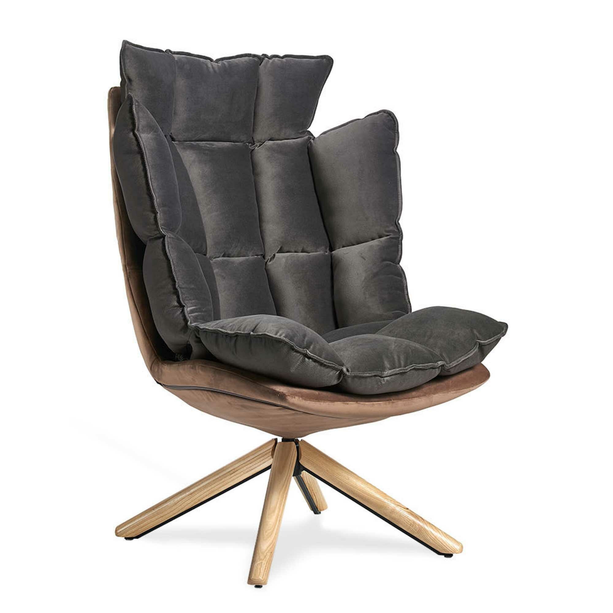 Кресло DС-1565C HE510-24B ESF коричневый, ткань, дерево, мягкое сиденье, без подлокотников