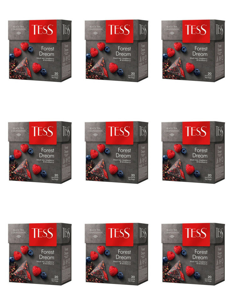Чай черный в пирамидках Tess Forest Dream (Тесс Форест Дрим), 20*1,8 г (комплект 9 шт.) 6007842
