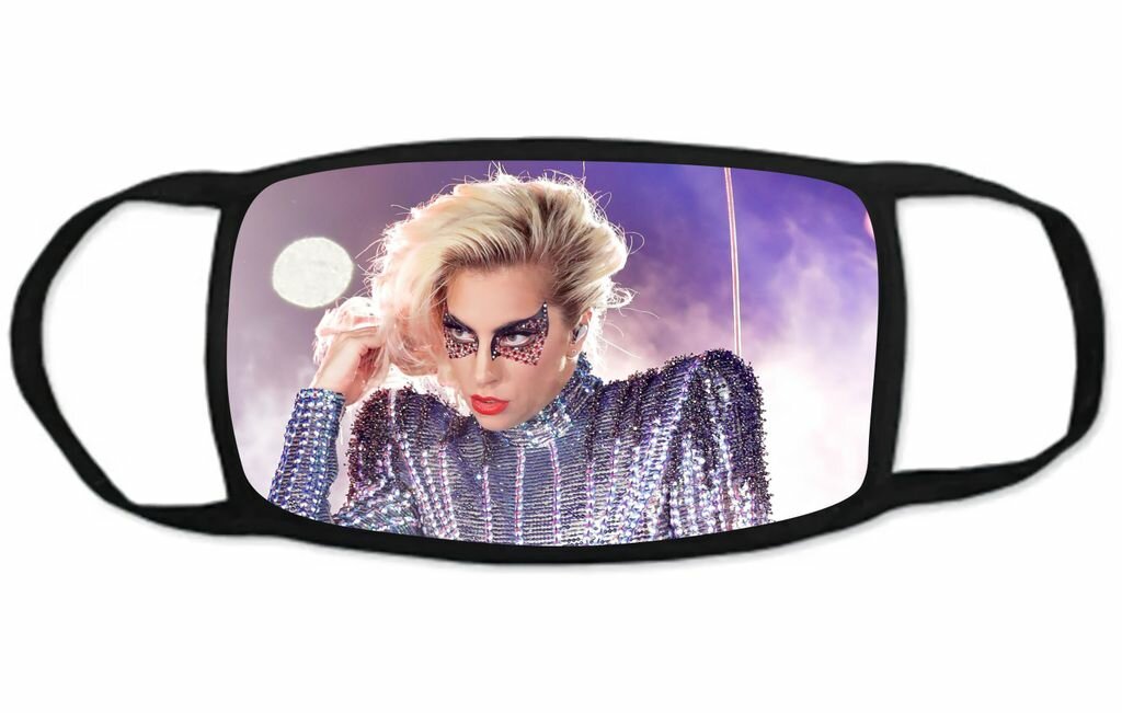 Маска защитная тканевая на лицо Леди Гага, Lady Gaga №6, Взрослая - 20 на 12,5 см