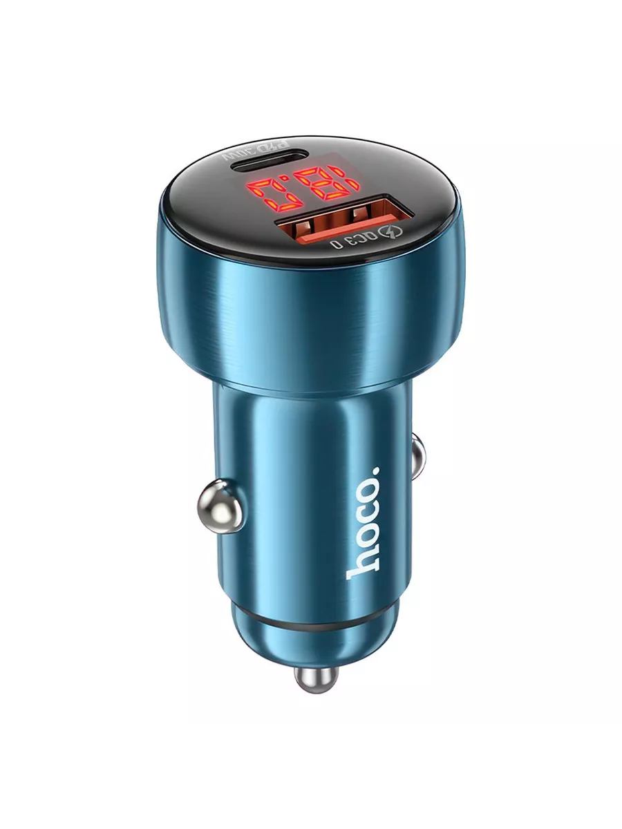 Автомобильное зарядное устройство Hoco Z50, синий*