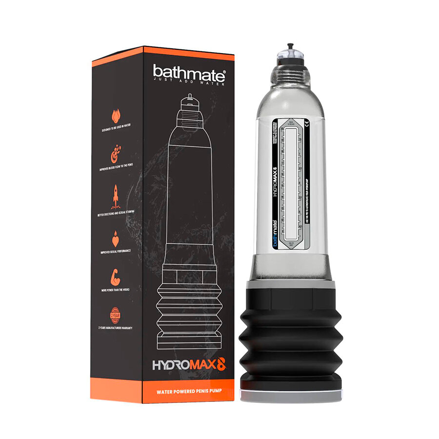 Мощная и эффективная гидропомпа Bathmate Hydromax8 crystal прозрачная