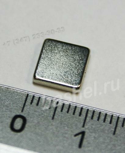 Магнит прямоугольный -075- 8x8x2mm N38 (700гр.), неодимовый