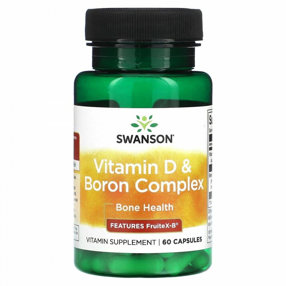 Swanson Vitamin D & Boron Complex (Витамин D и Бор) 60 капсул (Swanson)