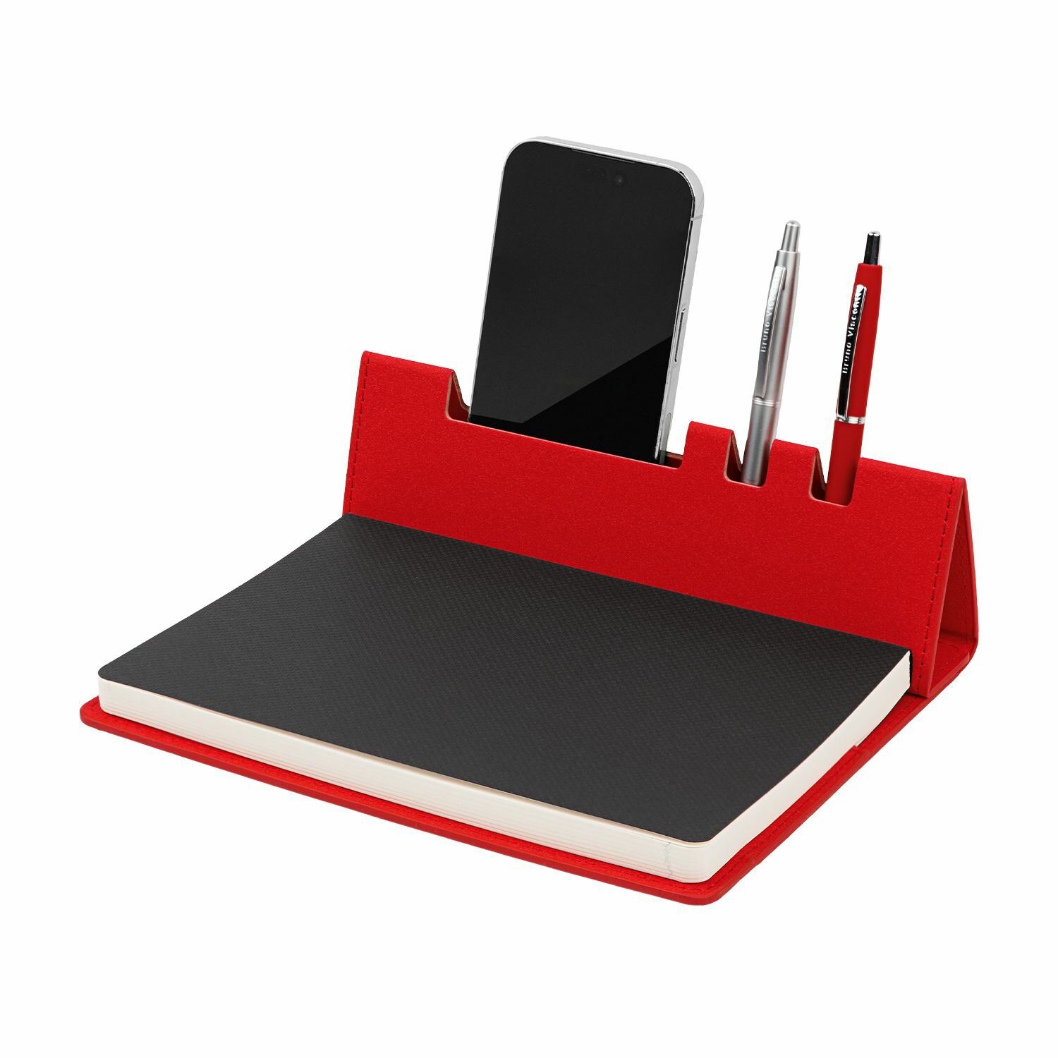 Bruno Visconti ежедневник-портфолио на стол "LA MANCHE" недатированный / блокнот для записей а5 на резинке красный арт.3-671/04