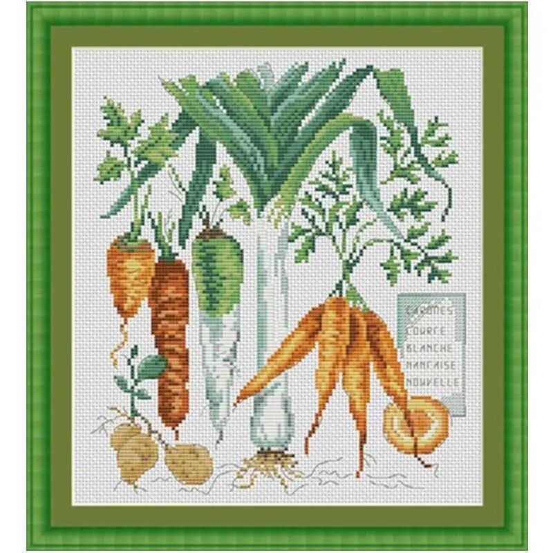 Набор для вышивки крестом Coelho овощи 11CT 14CT 18CT Белый, JQ638, 18CT white canvas