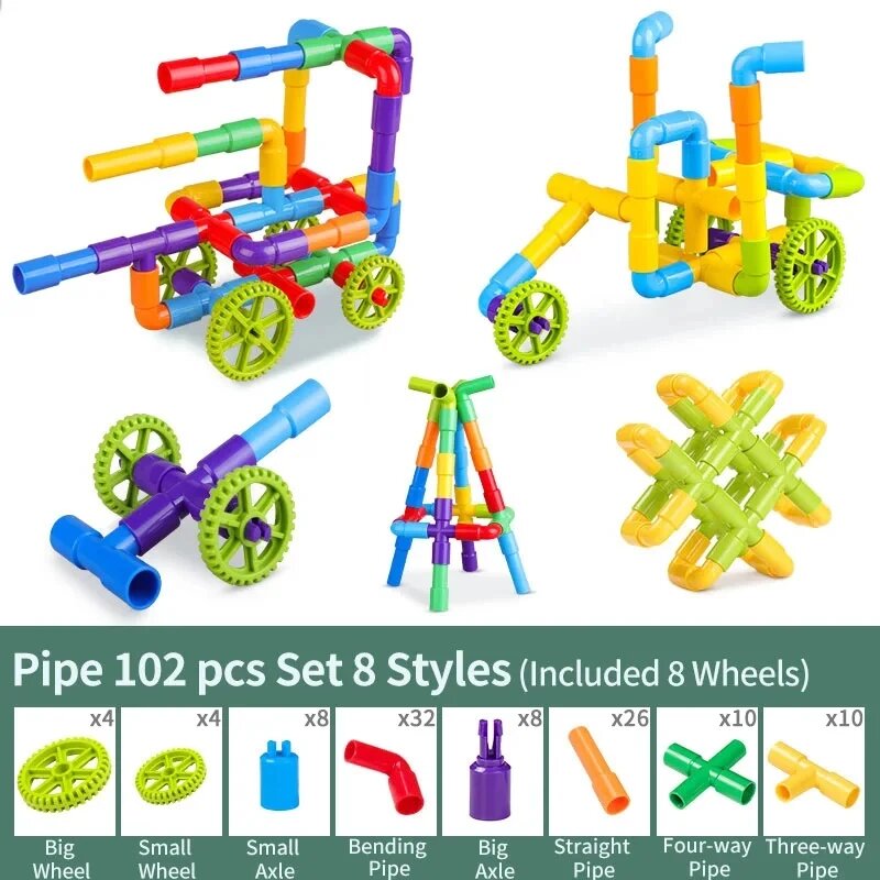 Конструктор из пластиковых труб MEIZHI 102-Pieces