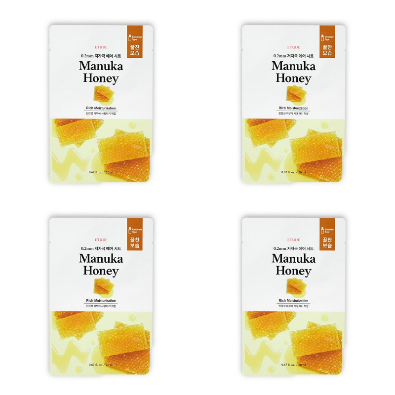 Тканевая маска для лица Etude с экстрактом меда манука, 20 мл, 4 шт
