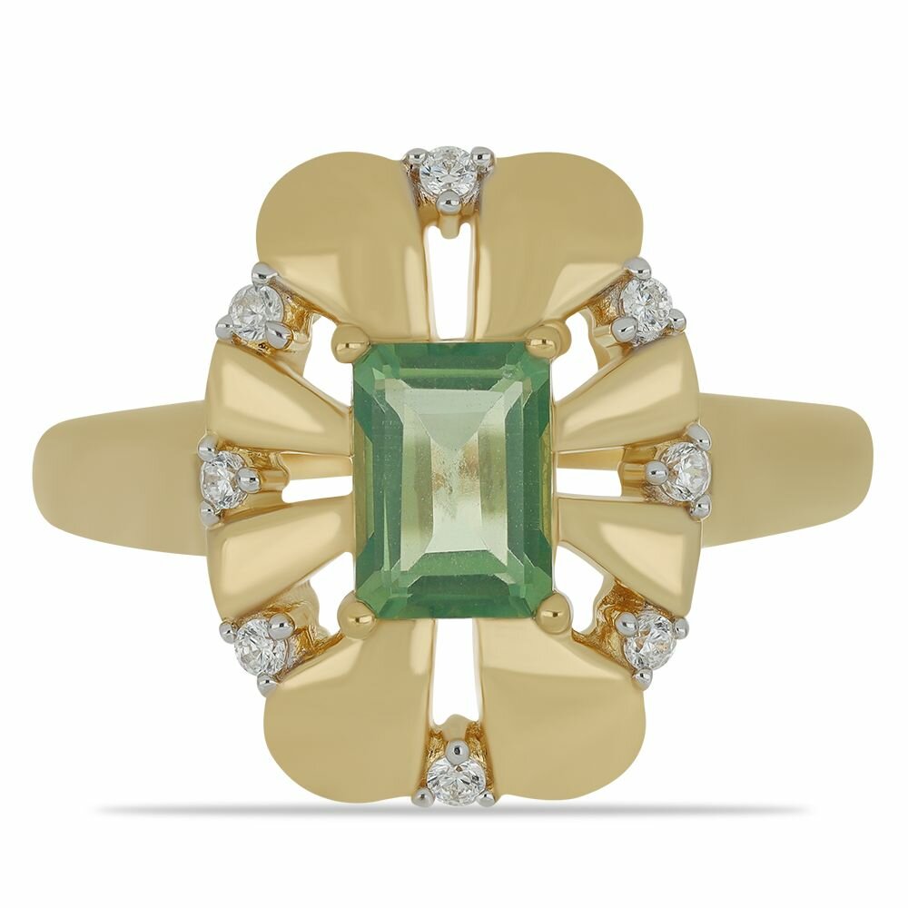 Кольцо, серебро, 925 проба, фианит, кварц