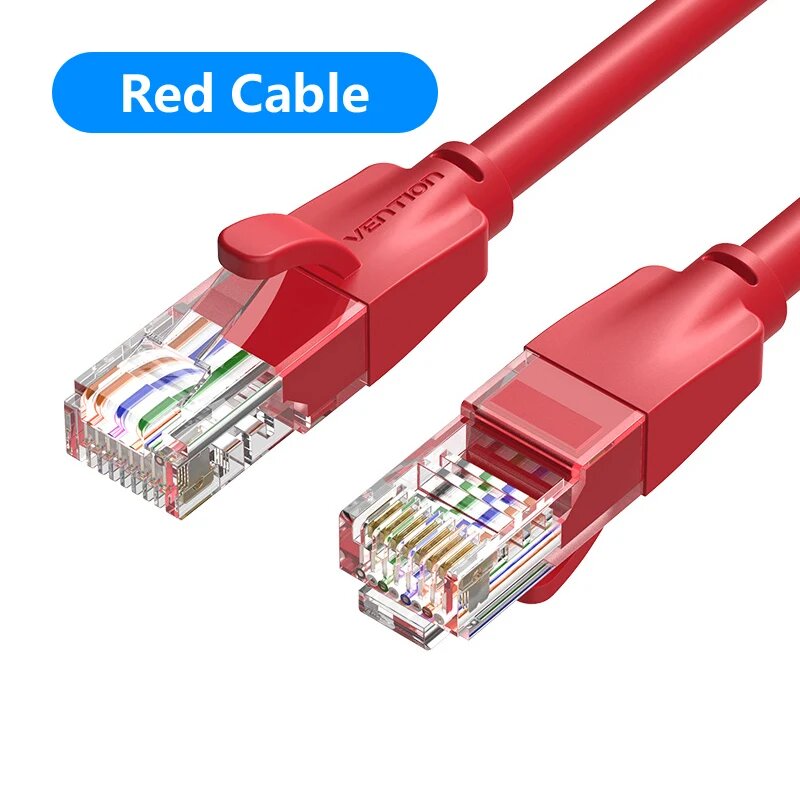 Vention Cat 6 Ethernet кабель, 1M, Round-Red