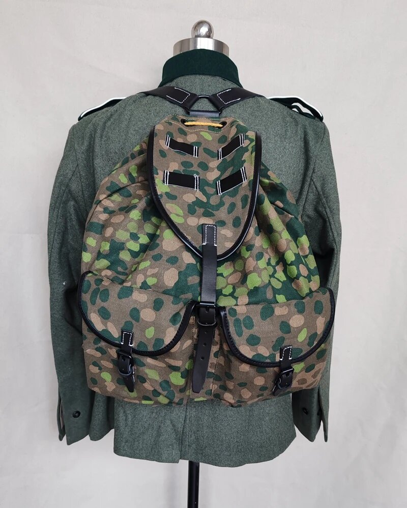 Военный уличный немецкий армейский в горошек 44 горох Камуфляжный холщовый рюкзак полевой рюкзак