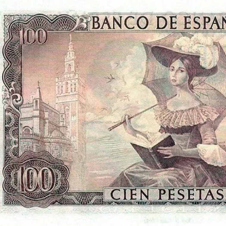 100 песет 1965 Испания, сувенирная копия, банкноты и купюры редкие коллекционные
