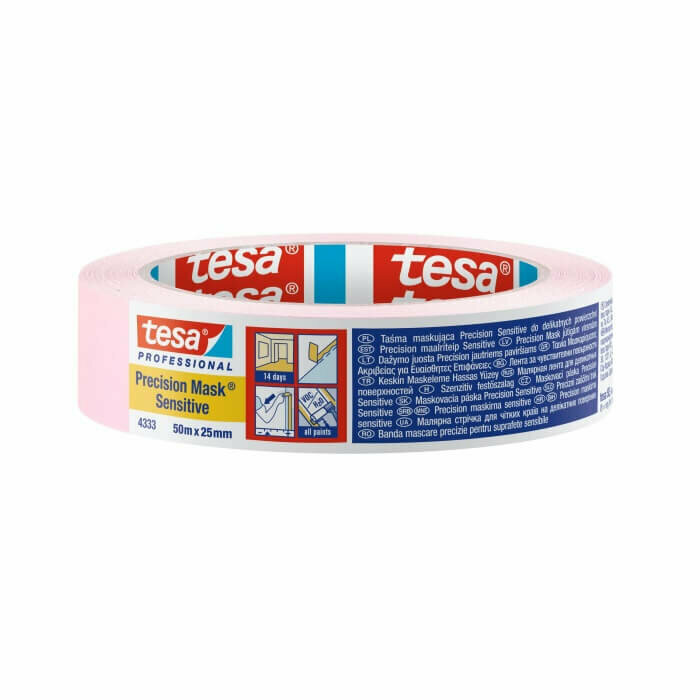 Лента малярная розовая Tesa 4333-18 (25мм*50м) упак (3 шт)