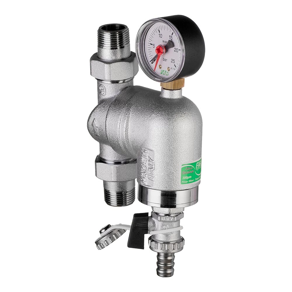 Фильтр промывной Far с манометром 3/4 НР(ш) х 3/4 НР(ш) (FA 39A4 34)