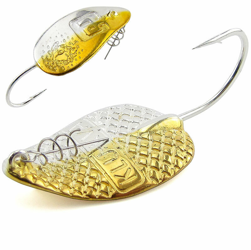 Блесна литьевая из латуни на щуку, покрыта золотом и серебром RB Клюква 8гр - 4