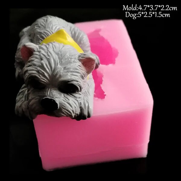 Силиконовая форма для мыла "Собачка", Розовый, M2195